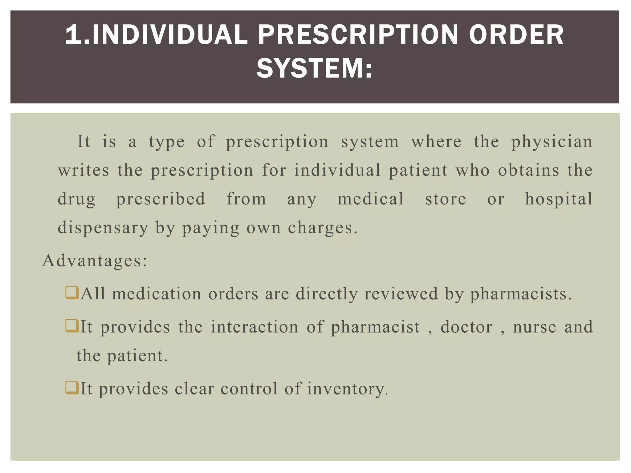 Outpatients and inpatients pharmacy | PPTX