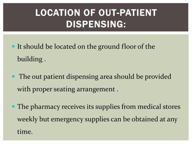 Outpatients and inpatients pharmacy | PPTX | Pharmaceutical Industry ...