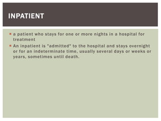Outpatients and inpatients pharmacy | PPTX