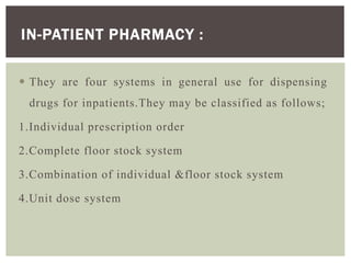 Outpatients and inpatients pharmacy | PPTX