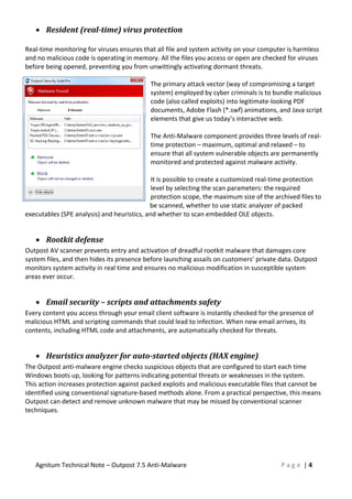 Outpost Anti-Malware 7.5 | PDF
