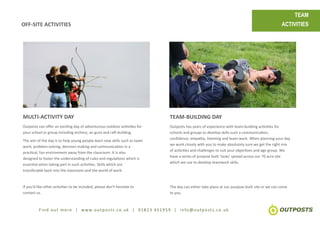 Outposts Team Activities for schools | PDF