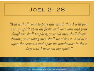Outpouring of the Holy Spirit | PDF