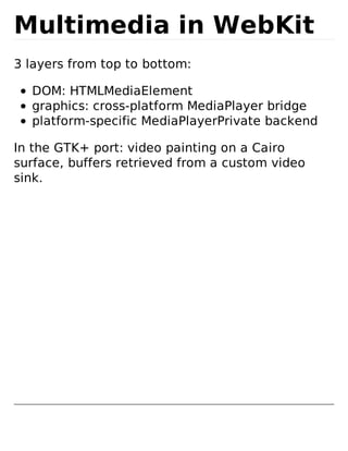 Multimedia in WebKitGtk+, past/present/future | PDF