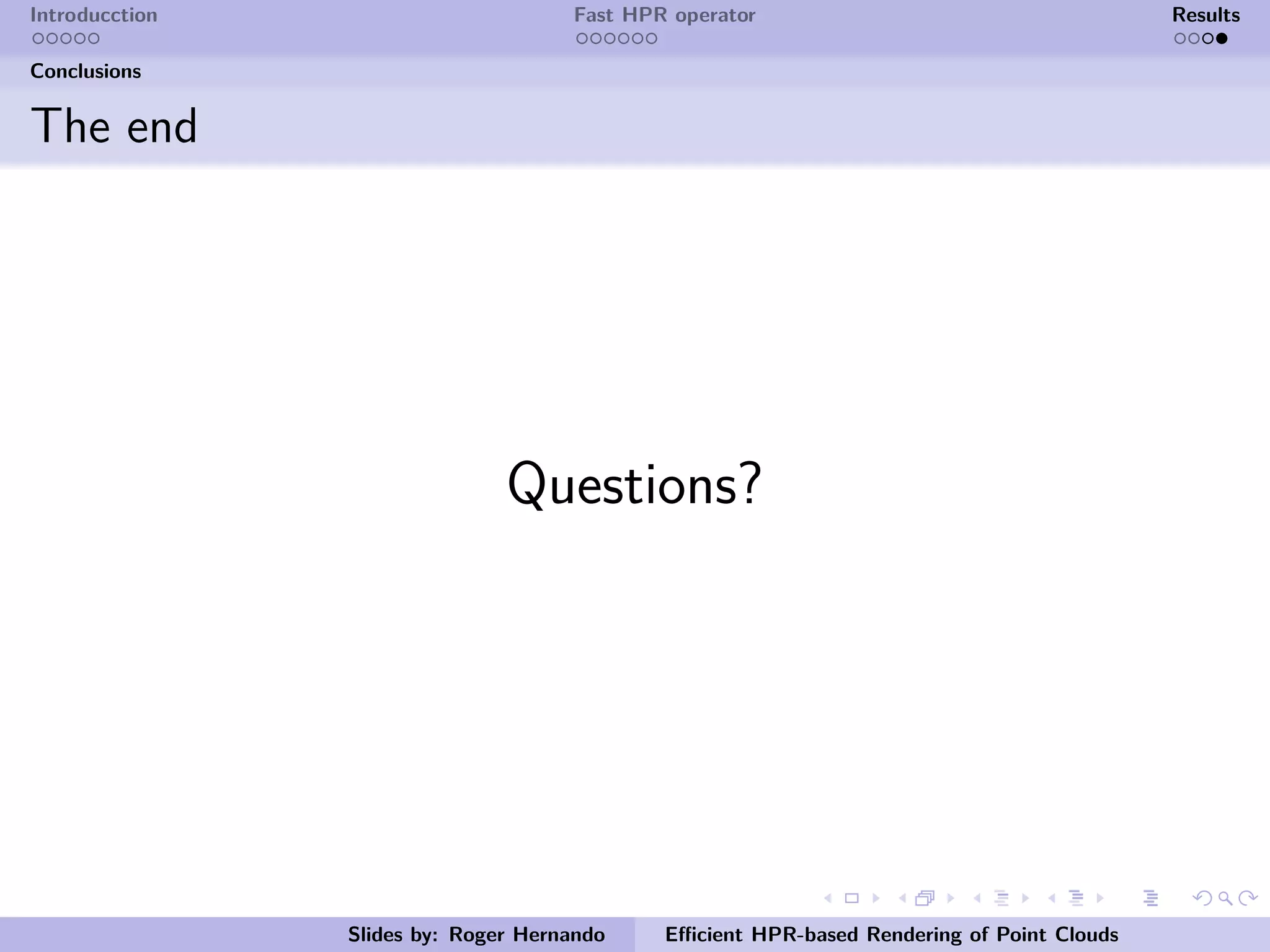 Efficient HPR-based Rendering of Point Clouds | PDF