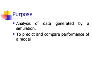 Output analysis of a single model | PPT