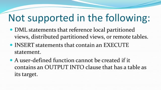 OUTPUT Clause Correlated Subqueries and Subquery Extensions | PPT