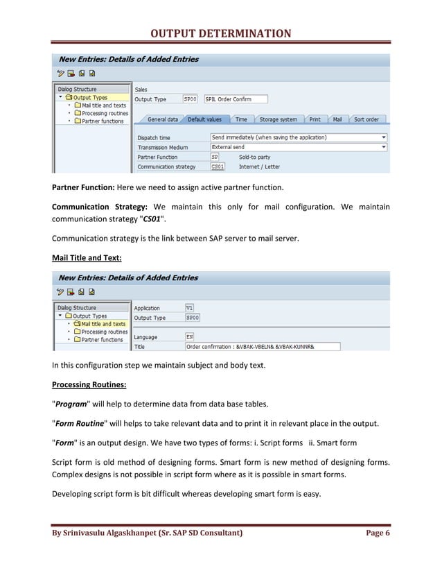 Output determination | PDF | Email | Internet