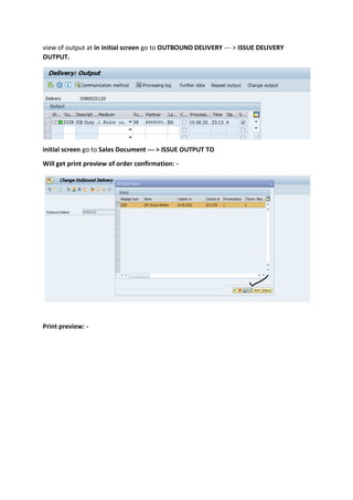 Output determination SAP S4 HANA SAP SD CC | PDF