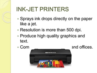 Output devices | PPTX | Desktop Publishing | Computer Software and ...