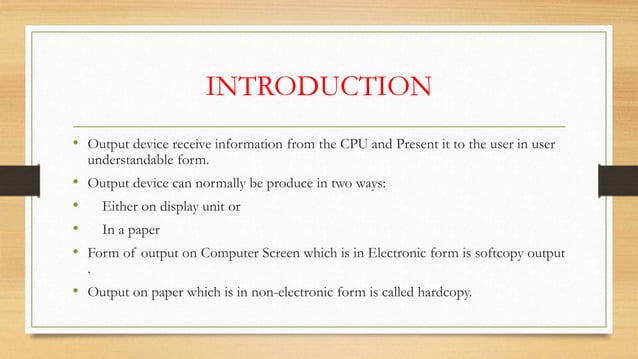 Output devices | PPT