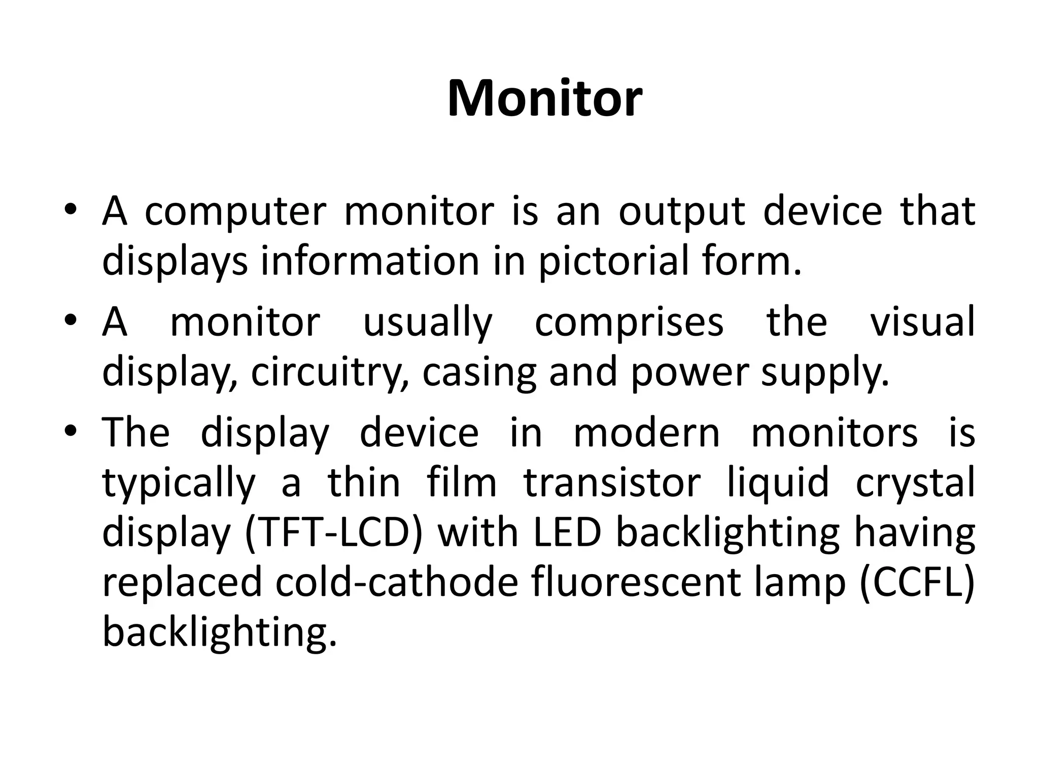 Output devices | PPTX | Computer Peripherals | Computing