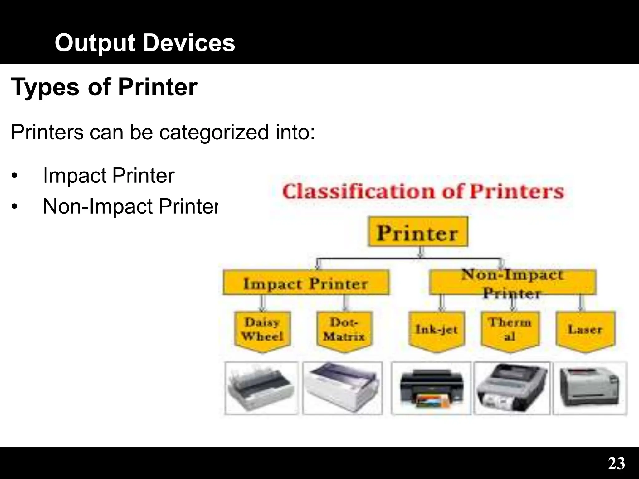 Computer System Output Devices Peripherals | PPT