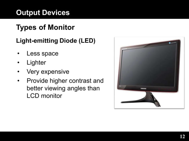 Computer System Output Devices Peripherals | PPT