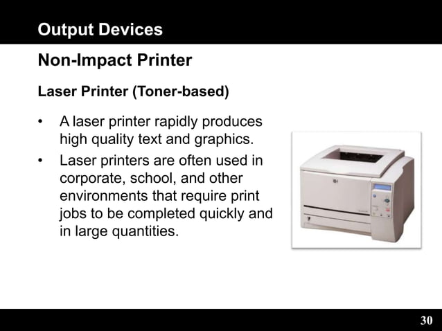 Computer System Output Devices Peripherals | PPT