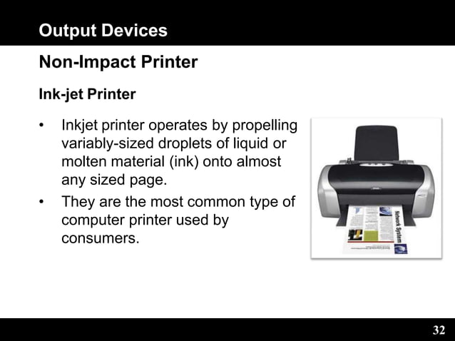 Computer System Output Devices Peripherals | PPT
