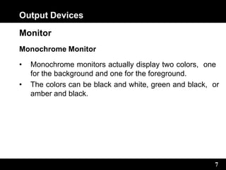 Computer System Output Devices Peripherals | PPT