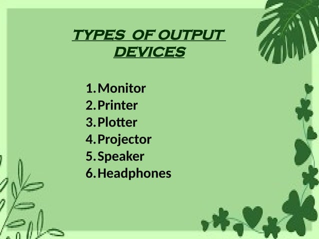 OUTPUT DEVICES PRACTICUM 2 POWERPOINT PRESENTATION | PPTX | Computer Peripherals | Computing