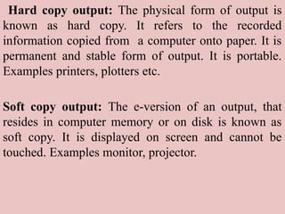 Presentation on Output devices - parts of computer | PPT