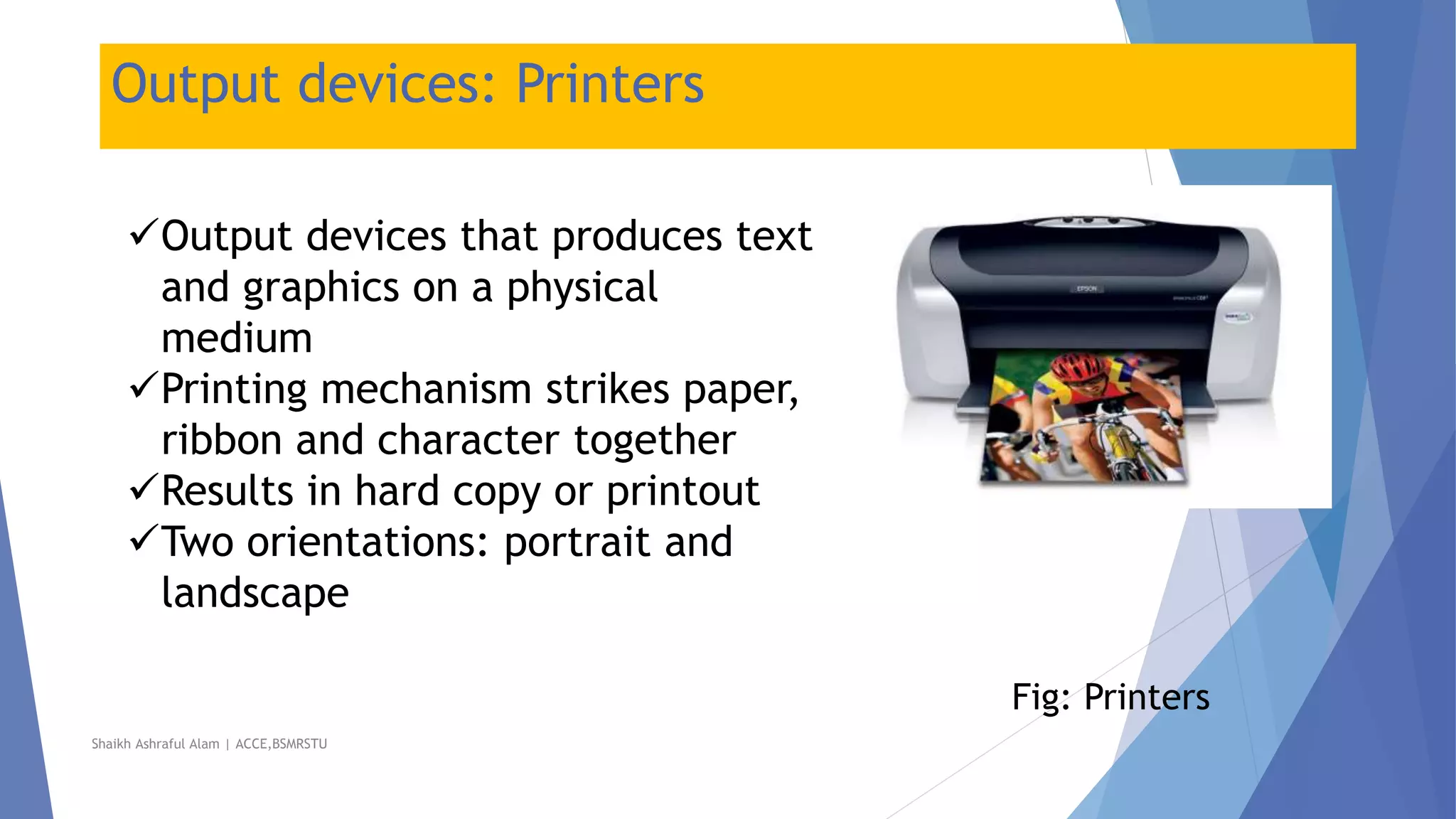 Output devices of Computer | PPTX