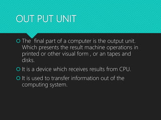 Output devices lecture 6 | PPTX