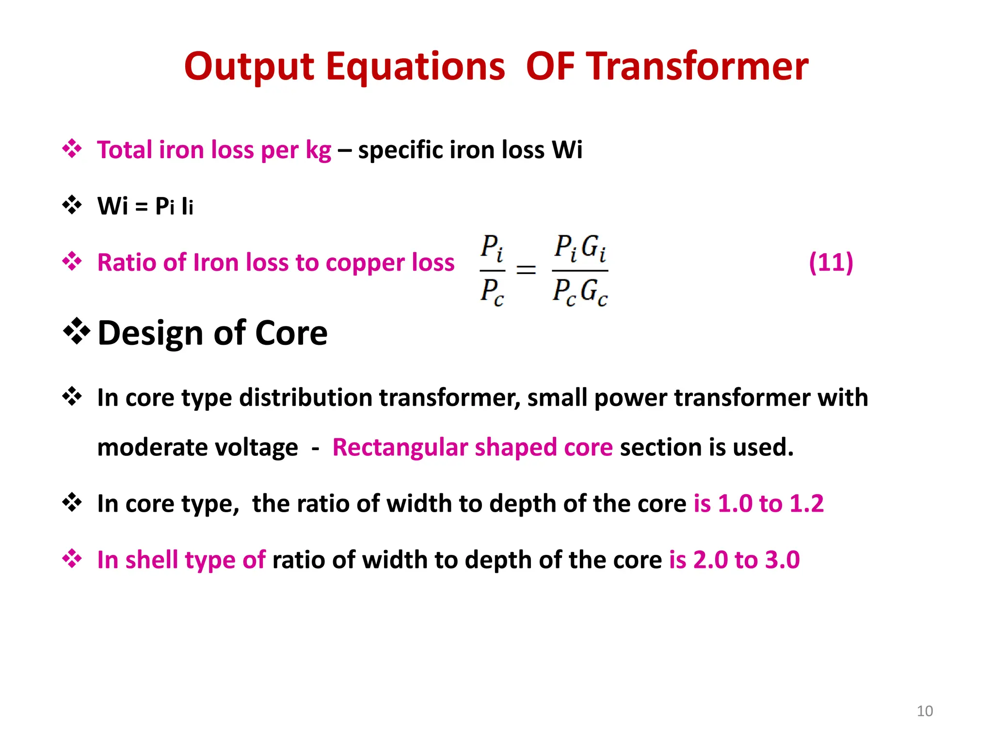 Output Equations Of Transformer And Design | PDF