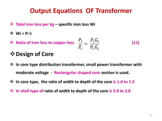 Output Equations Of Transformer And Design | PDF