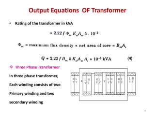 Output Equations Of Transformer And Design | PDF