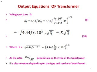 Output Equations Of Transformer And Design | PDF