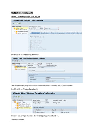 Output for picking list | DOCX
