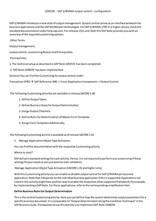 Output management in sap s4 hana 1709 1809 1909 | DOCX