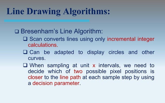 Output primitives computer graphics c version | PPT