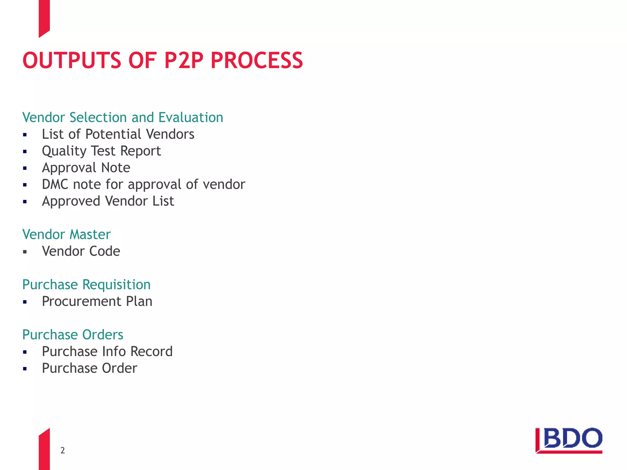 Outputs of p2 p process | PPTX