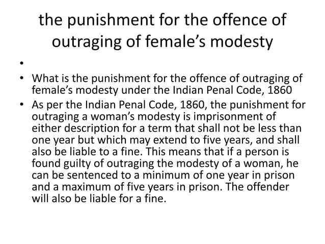 Outrage the modesty.pptx | Crime & Harmful Acts to Individuals, Society ...