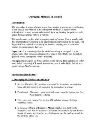Outraging modesty of women | DOCX