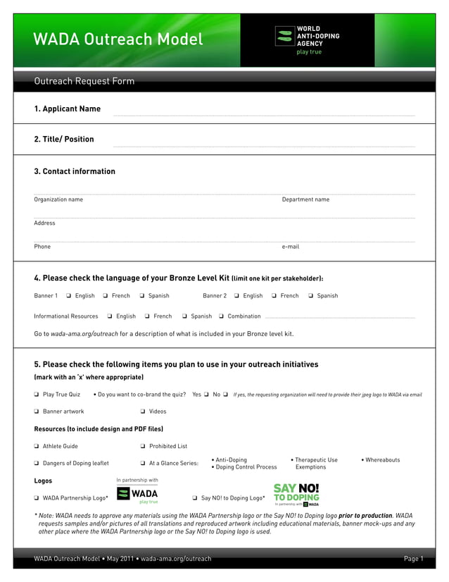 Outreach request form | PDF