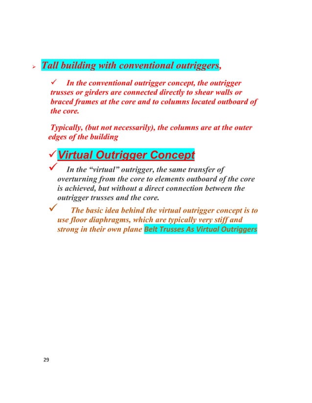 Outrigger belt trusses design - الجائز الشبكي المركزي والحزام المحيطي ...