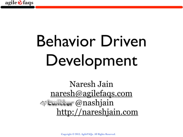 Outside In - Behaviour Driven Development (BDD) | PPT
