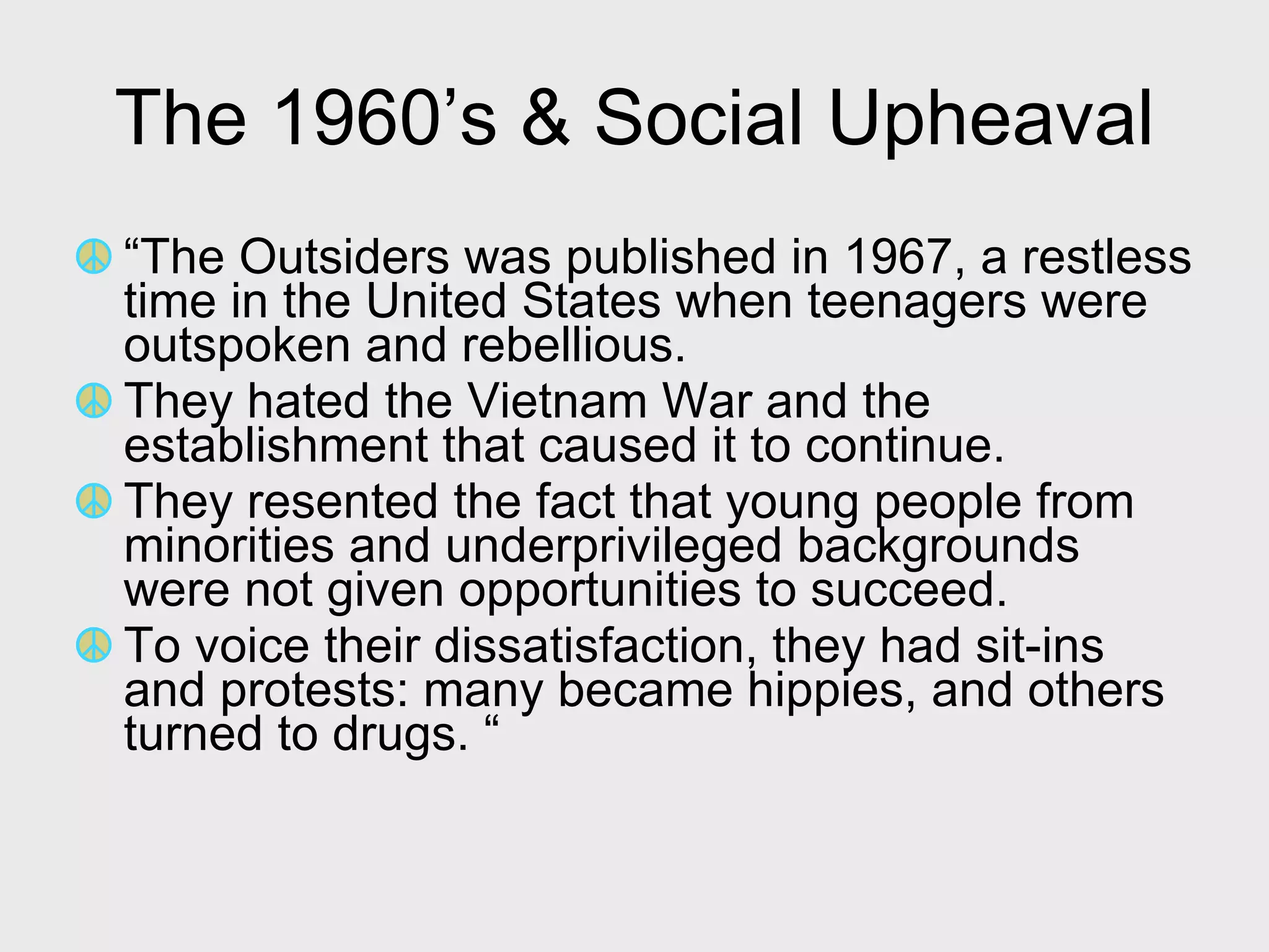 Outsiders Intro And Background | PPT