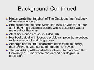 Outsiders Intro And Background | PPT