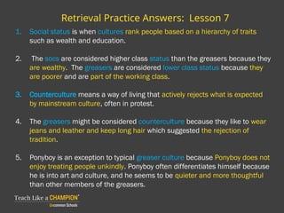 The Outsiders - power point on background, characters and themes | PPTX