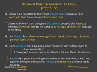 The Outsiders - power point on background, characters and themes | PPTX