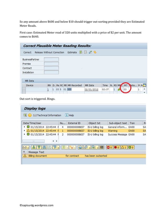 SAP ISU: Out-sorting Billing Validation | PDF | Technology & Computing