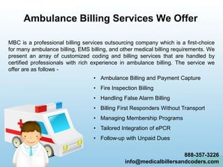 Outsource ambulance transportation billing services | PPT
