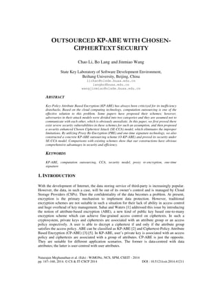 Outsourced kp abe with chosen ciphertext security | PDF | Information and Network Security ...