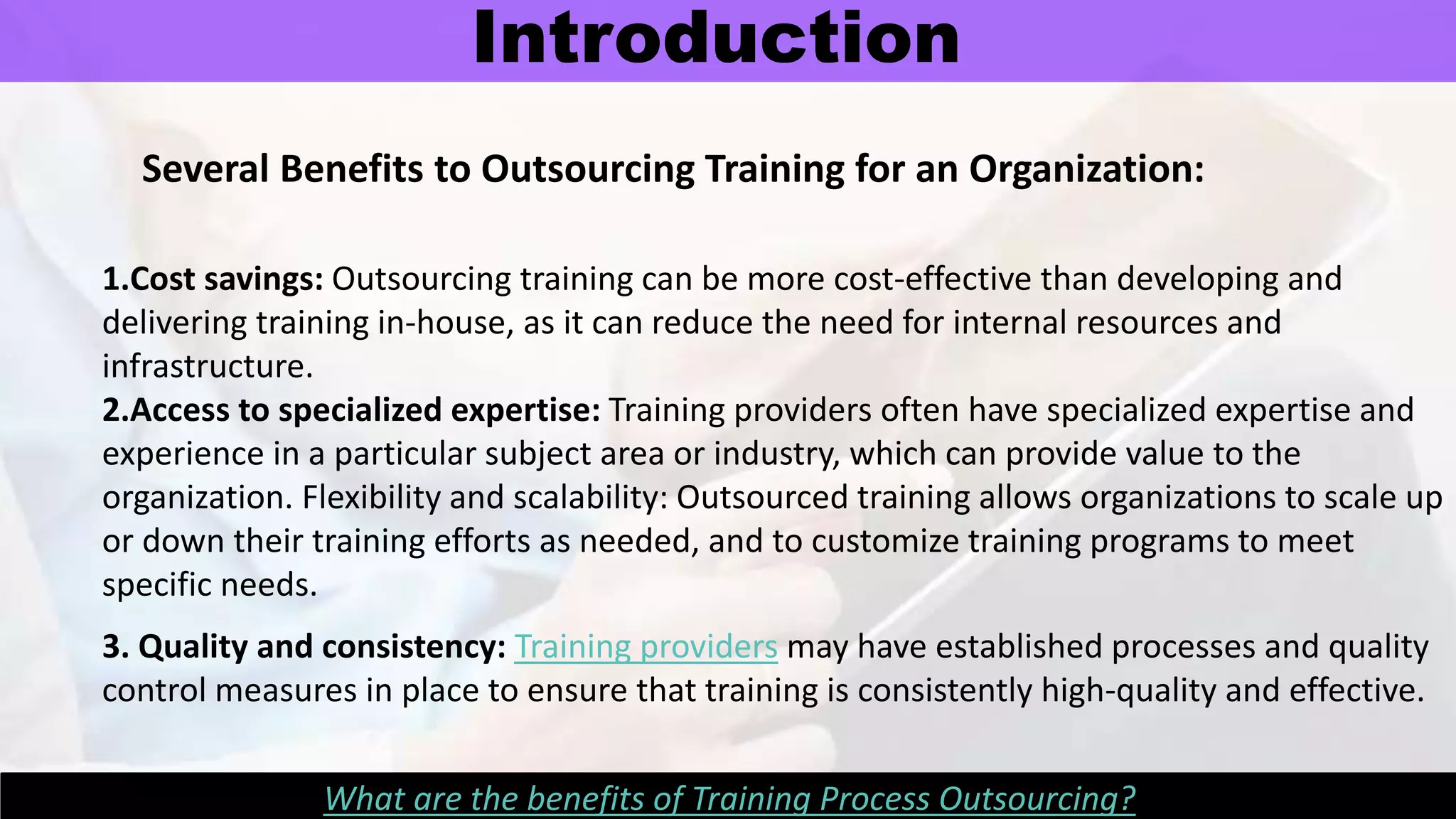 Outsourced Training Services | PPT
