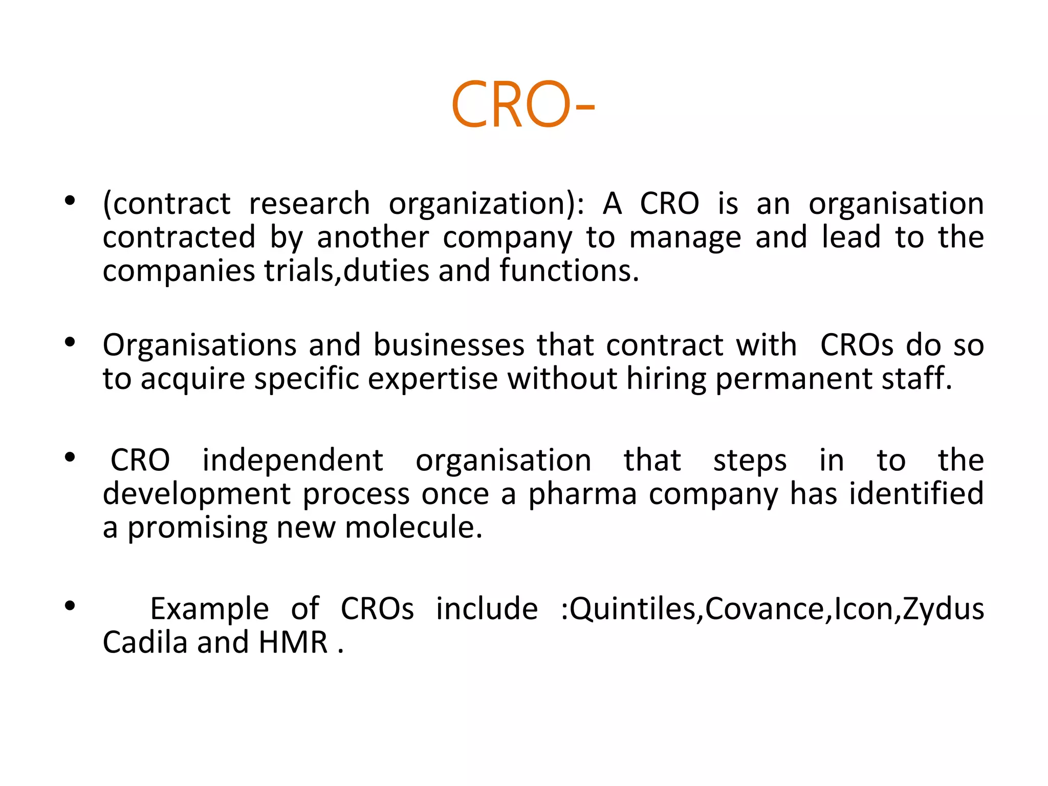 Outsourcing BA and BE to CRO | PPTX