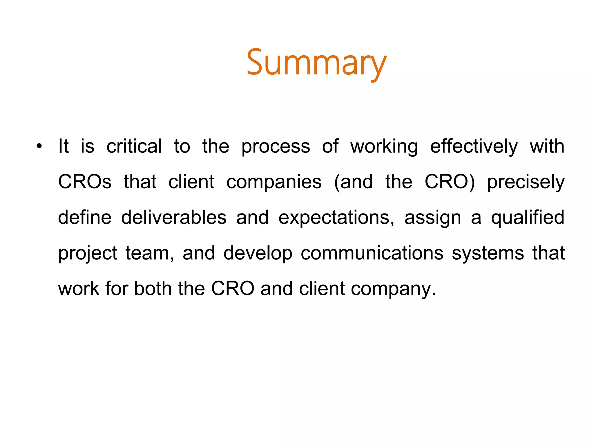 Outsourcing BA and BE to CRO | PPTX