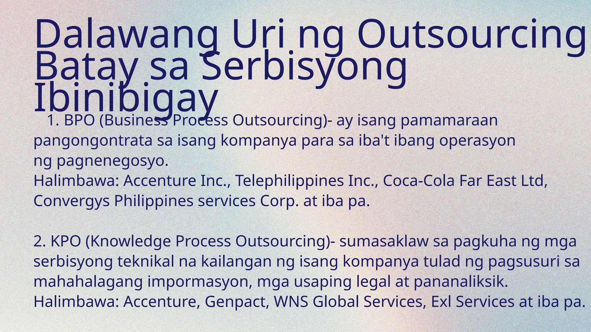 Outsourcing at uri nito/Araling panlipunan 10pptx | PPTX