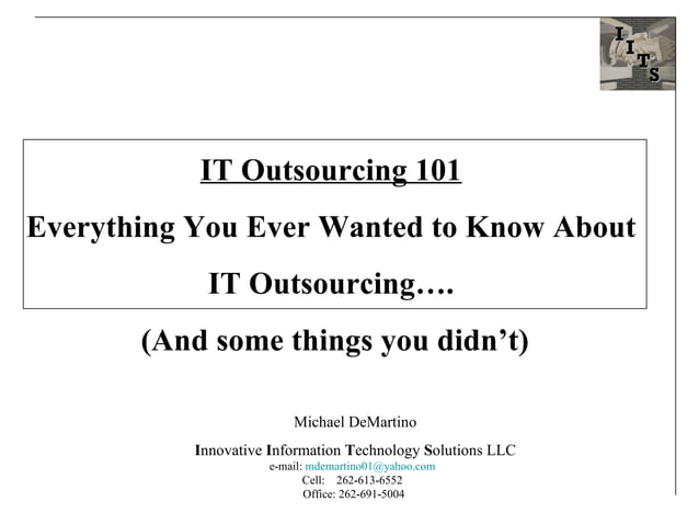 Outsourcing 101 | PPT
